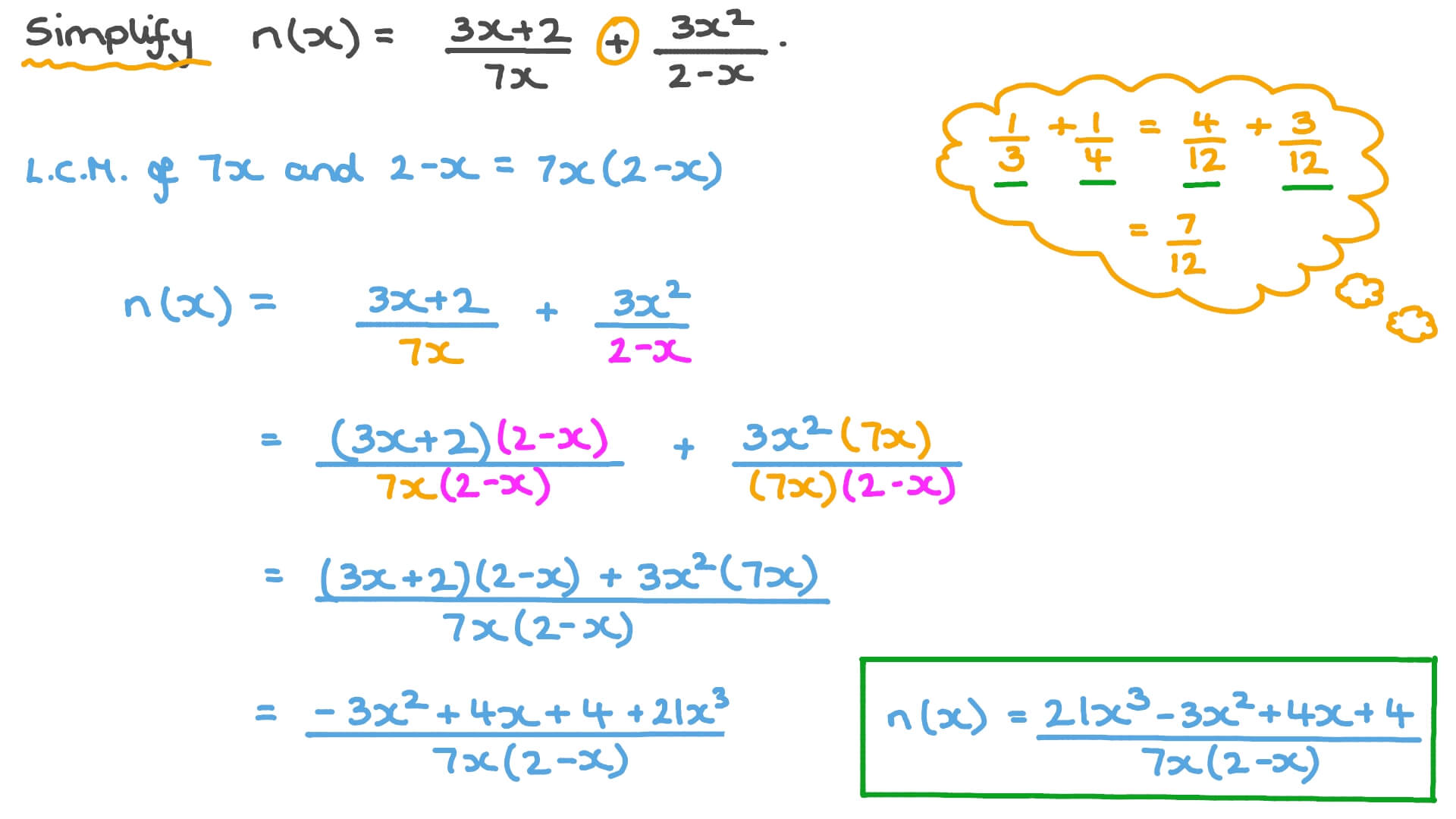 Question Video Simplifying Rational Functions Nagwa