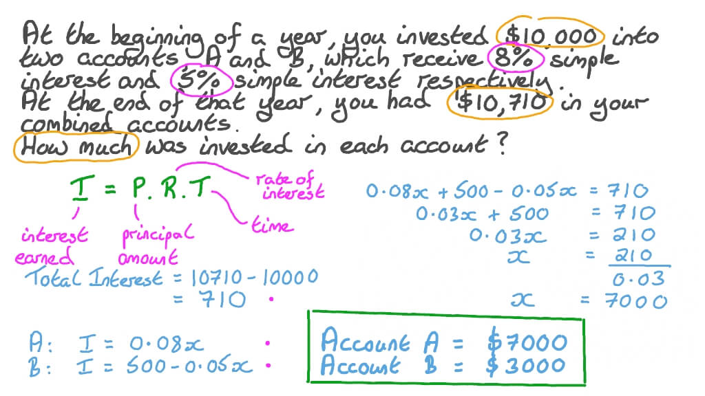 Question Video: Solving a System of Linear Equations Involving ...