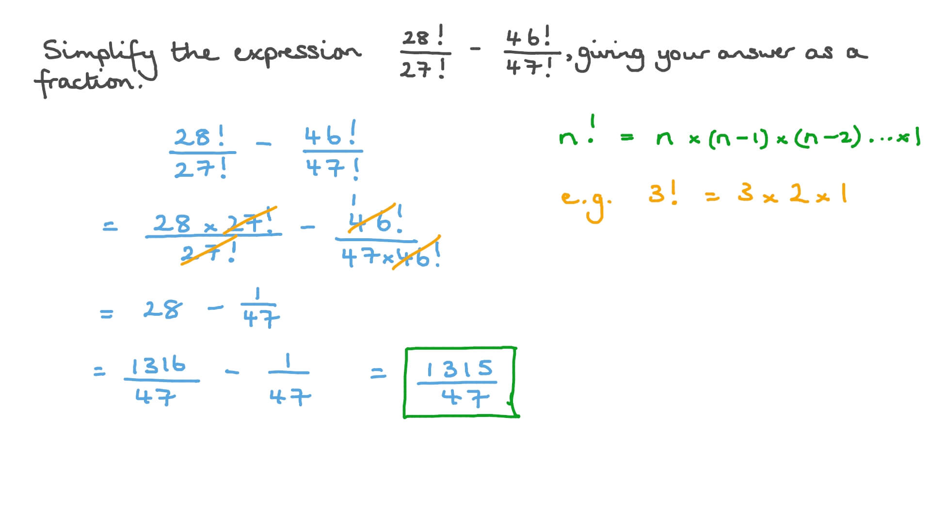 Question Video: Evaluating Factorials | Nagwa