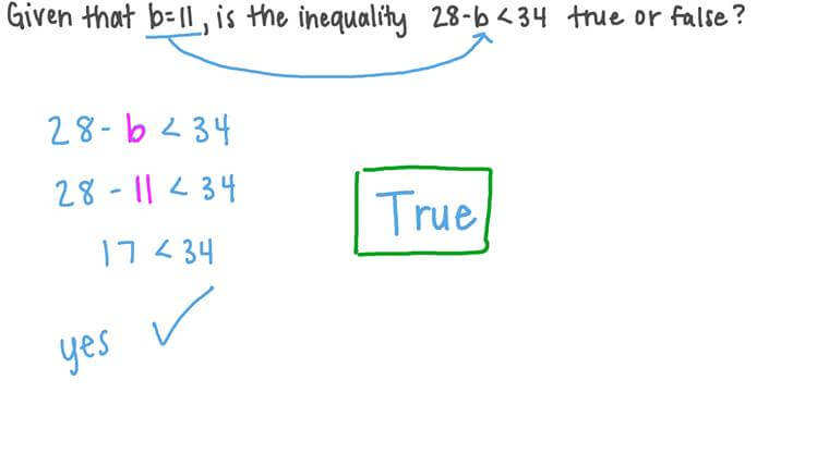 Lesson: Determining Whether an Inequality Is True or False | Nagwa