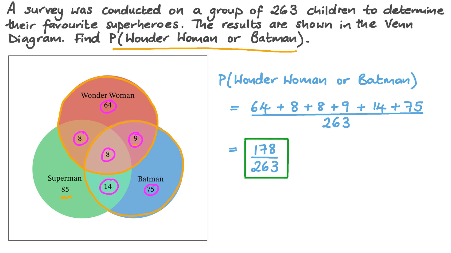 Question Video: Using Venn Diagram to Determine the Union of Two Events ...