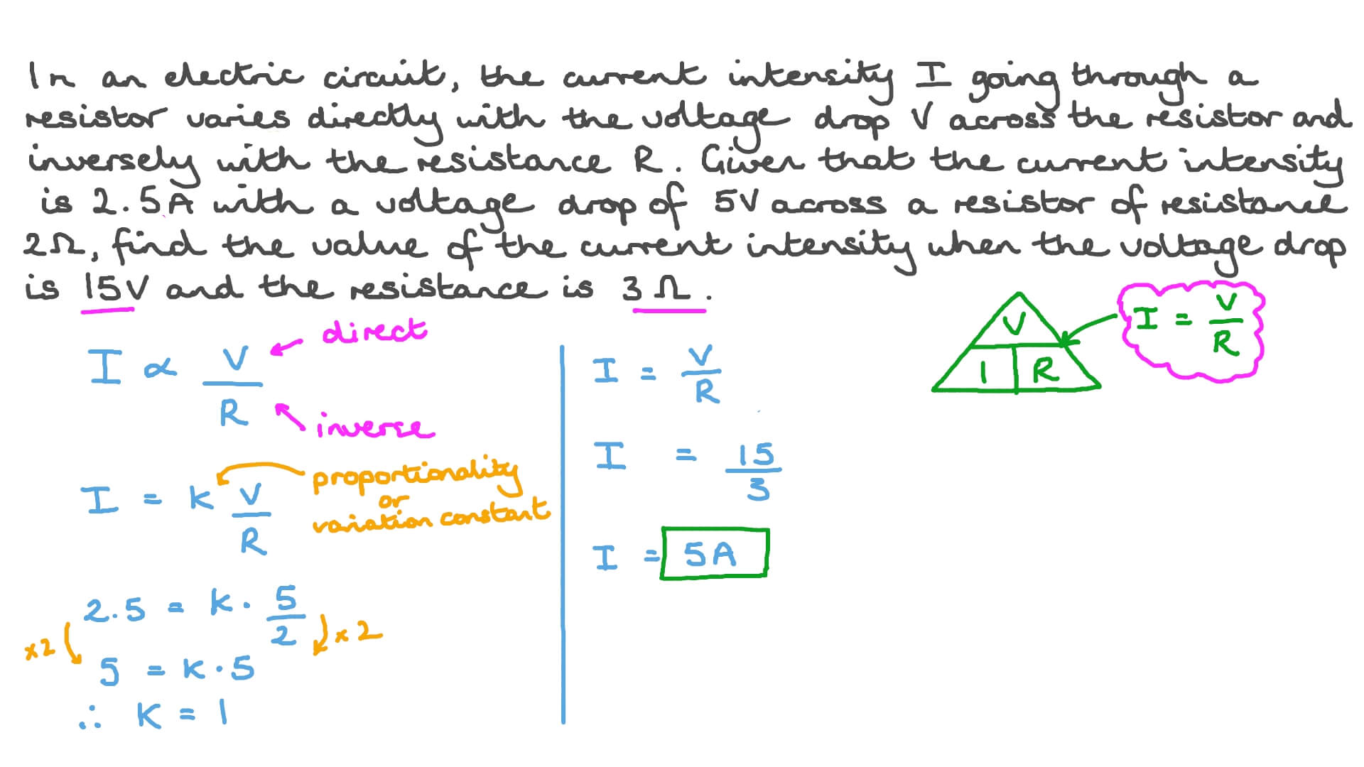 Question Video: Combined Variation and Its Applications | Nagwa