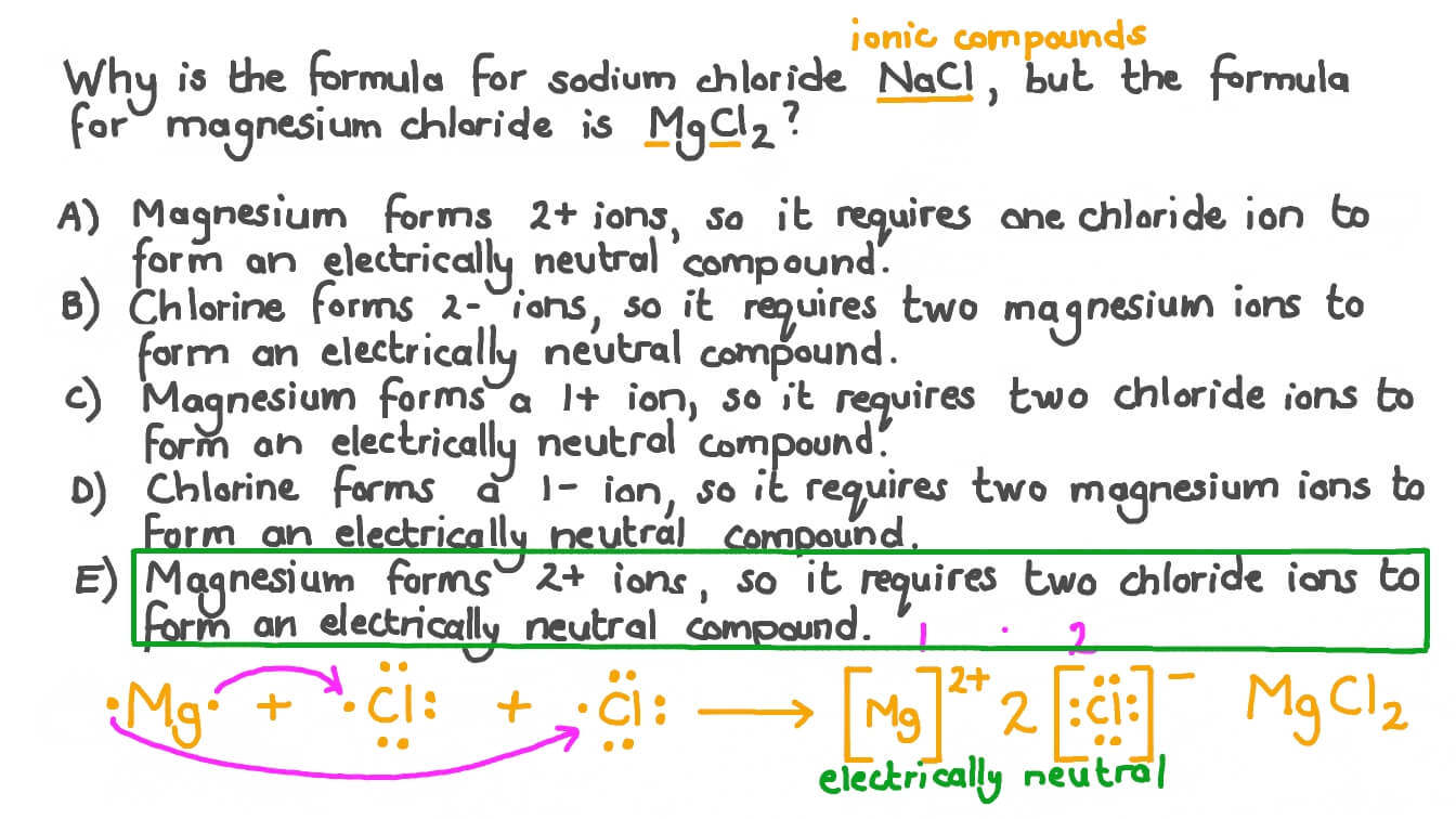 Question Video Understanding Why The Chloride Subscript In Sodium