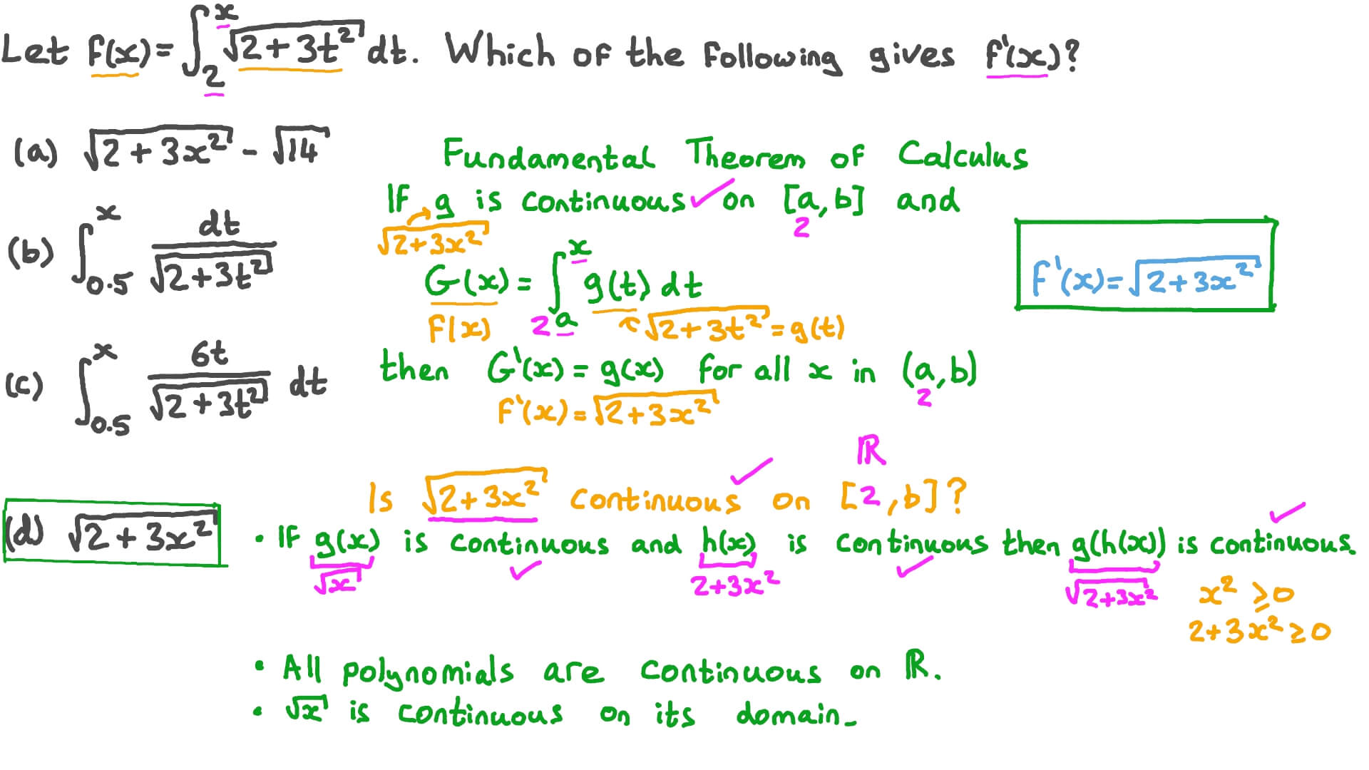 Video: Find the Derivative of a Function Defined as an Integral | Nagwa