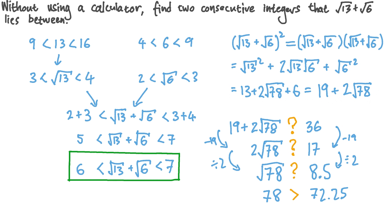 ion Video Finding Two Consecutive Integers Between Which A Given 