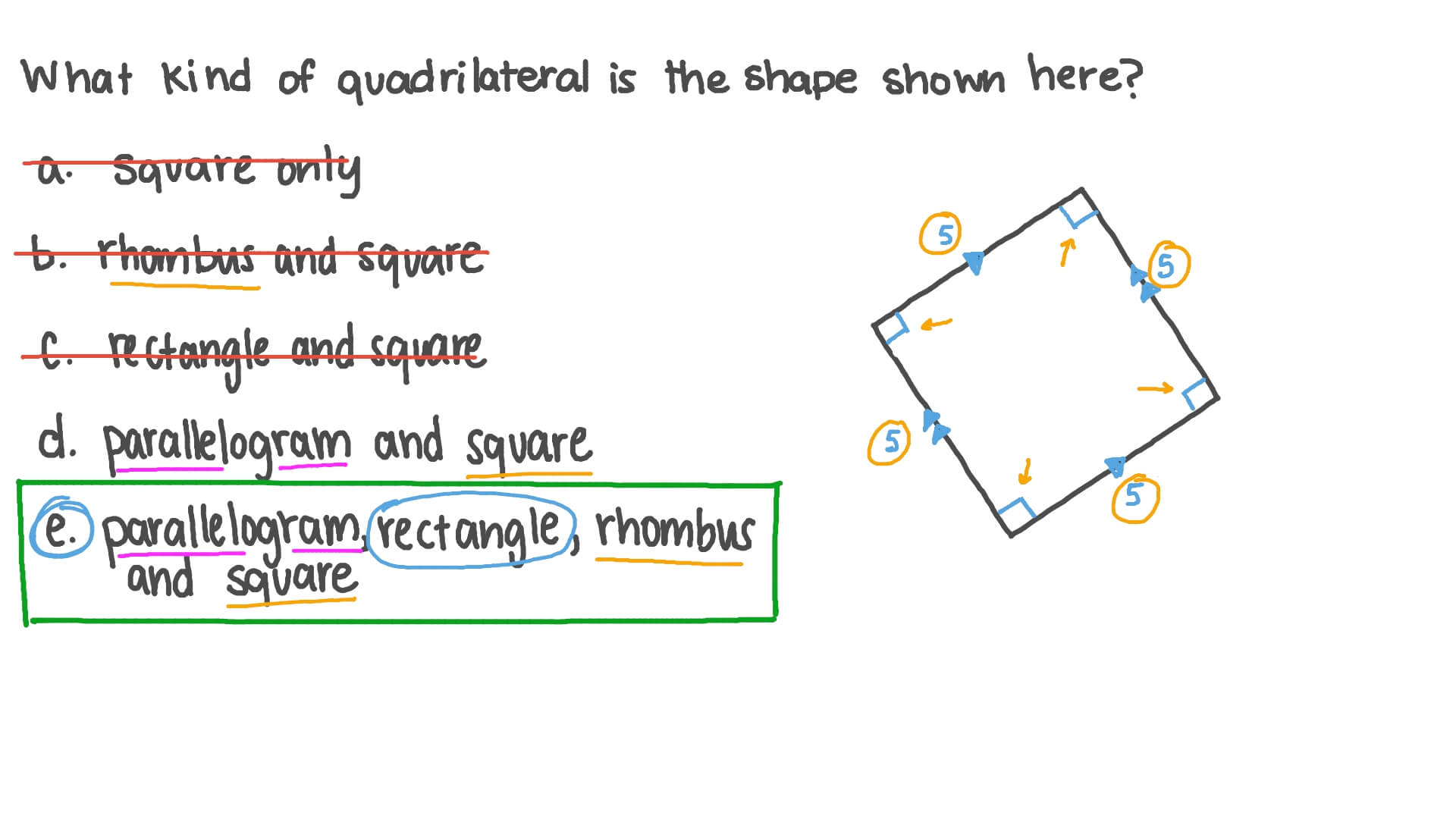 Question Video: Identifying Quadrilaterals | Nagwa