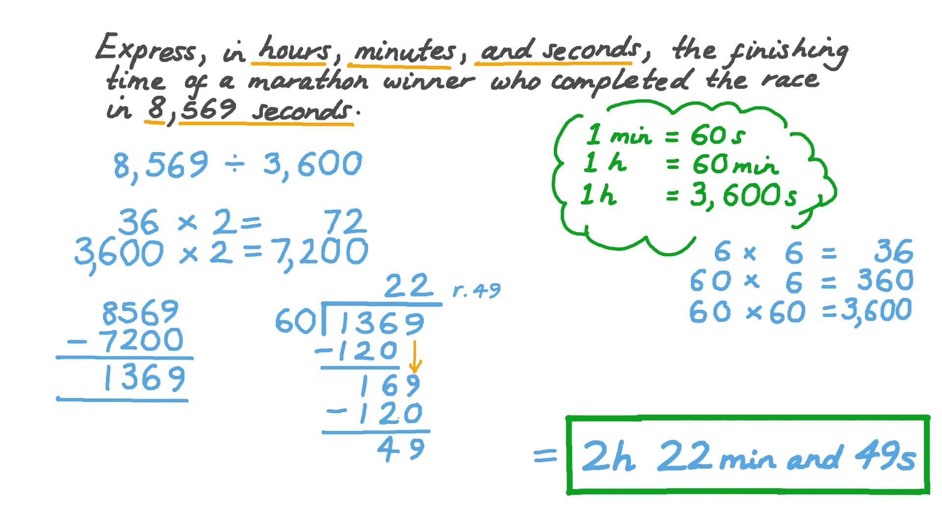 ion Video Converting Time From Seconds To Hours And Minutes Nagwa
