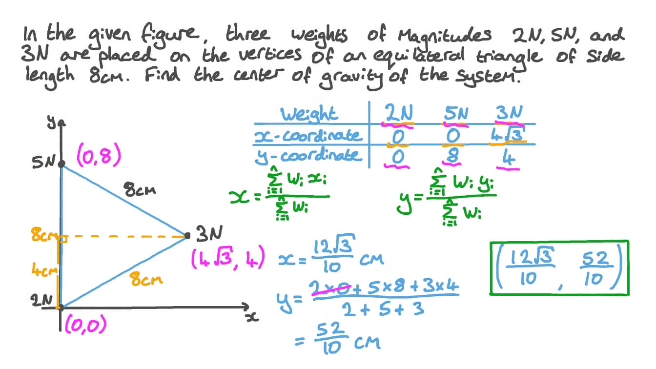 ion Video Finding The Center Of Gravity Of A System Nagwa