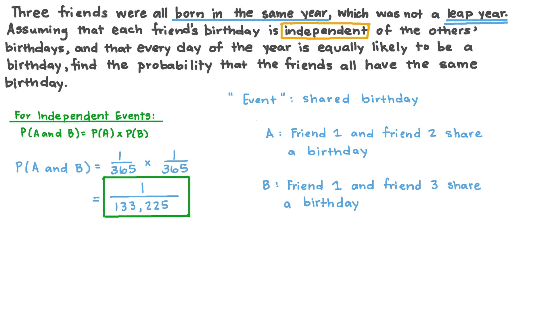 Question Video: Finding the Probability of the Intersection of ...