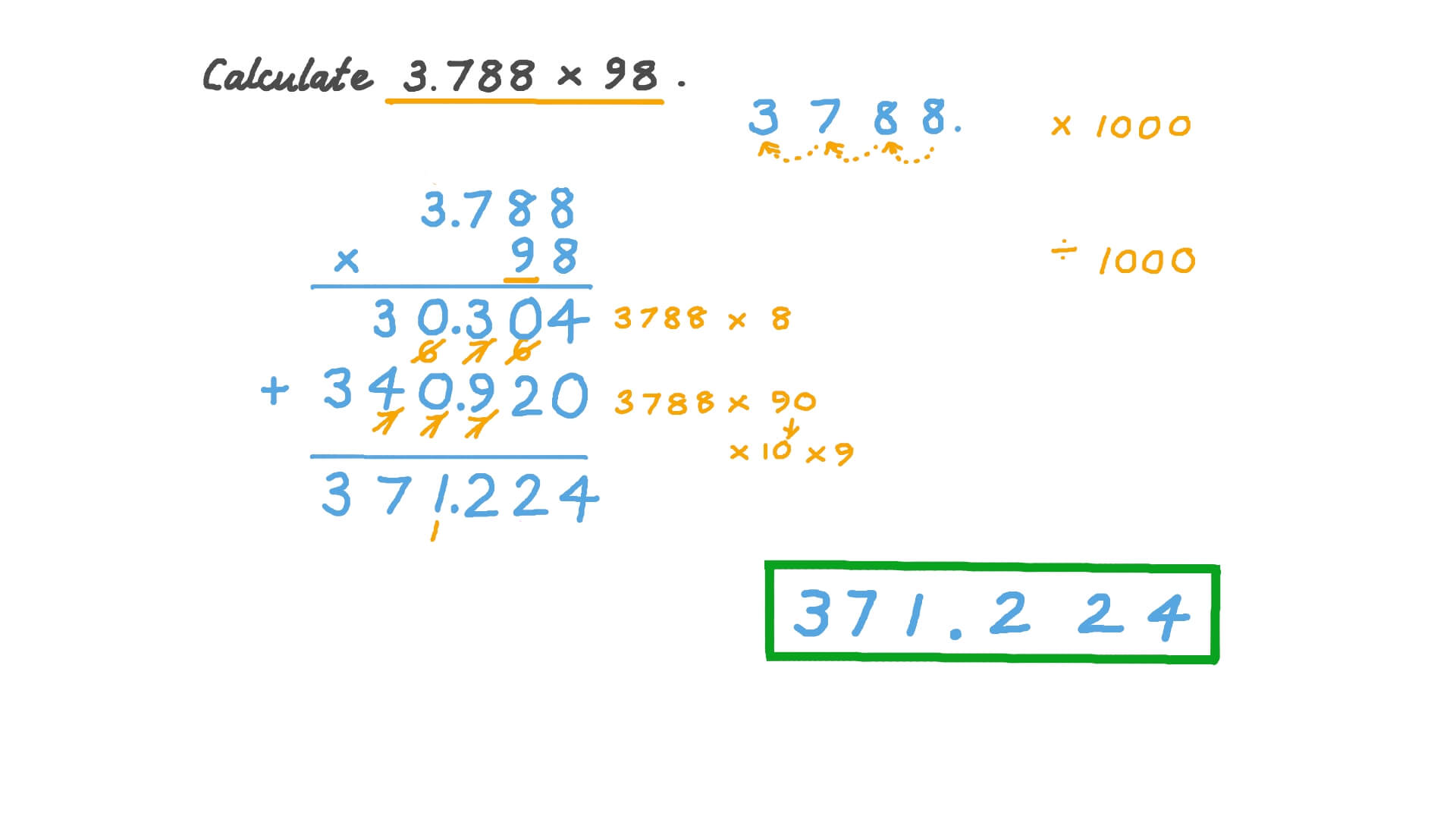 Question Video: Multiplying a Decimal by a Two-Digit Integer | Nagwa