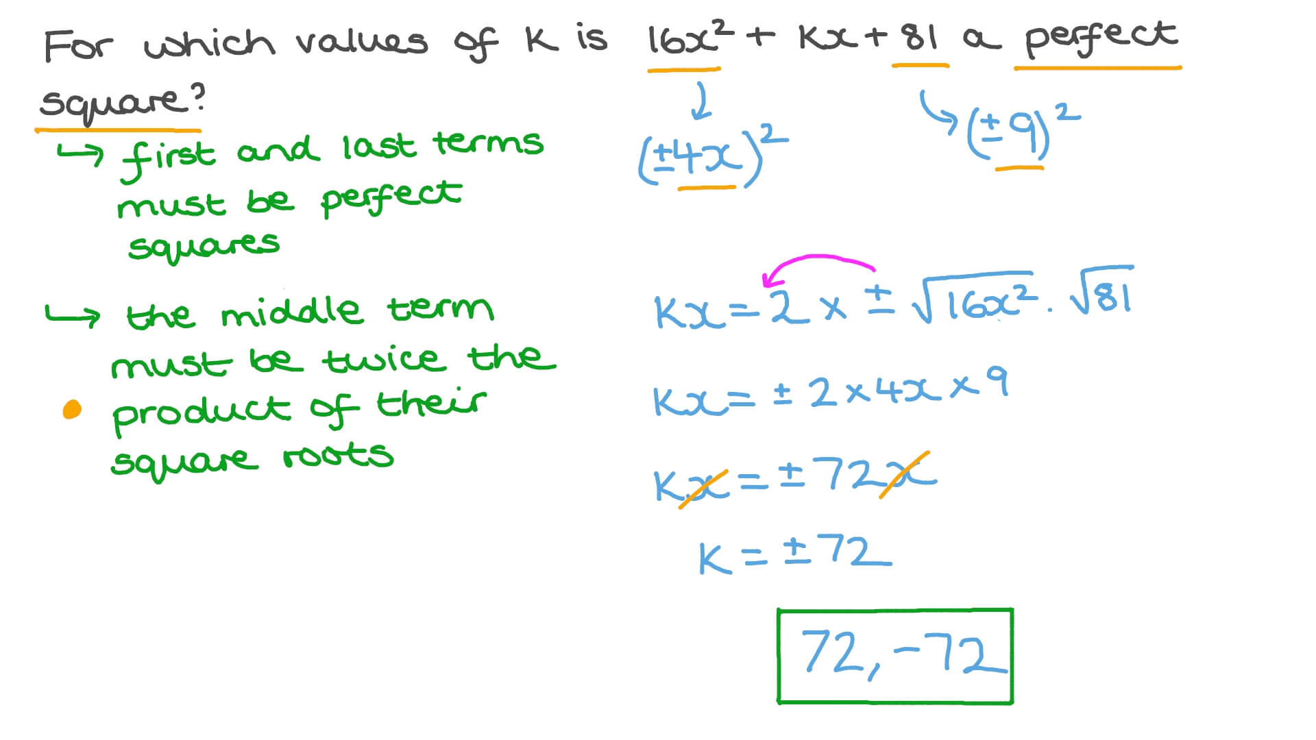 ion Video Finding The Value Of An Unknown To Make A Trinomial A