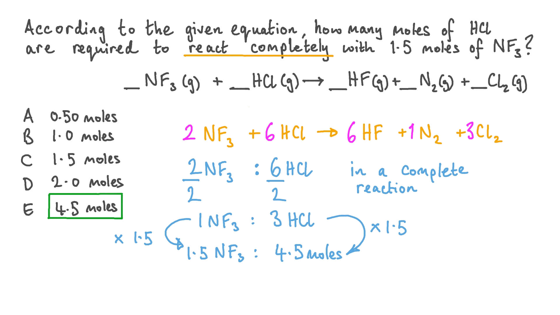 Video: Calculating the Amount of Hcl Required to Completely React with a Given Amount of NF₃ ...