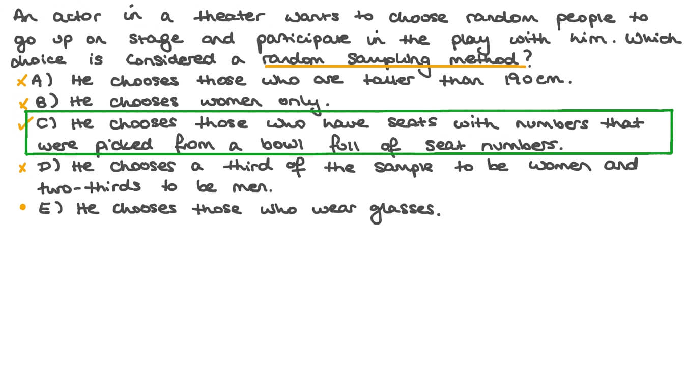 Question Video: Determining Which of a List of Sample Methods Is Not a ...