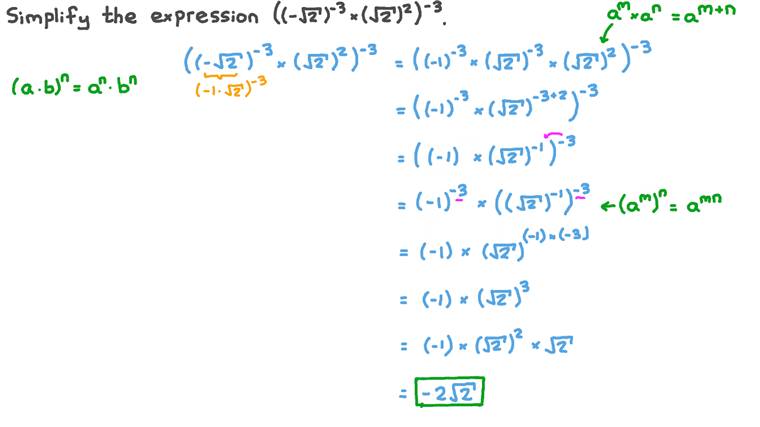 Lesson: Laws of Exponents over the Real Numbers | Nagwa