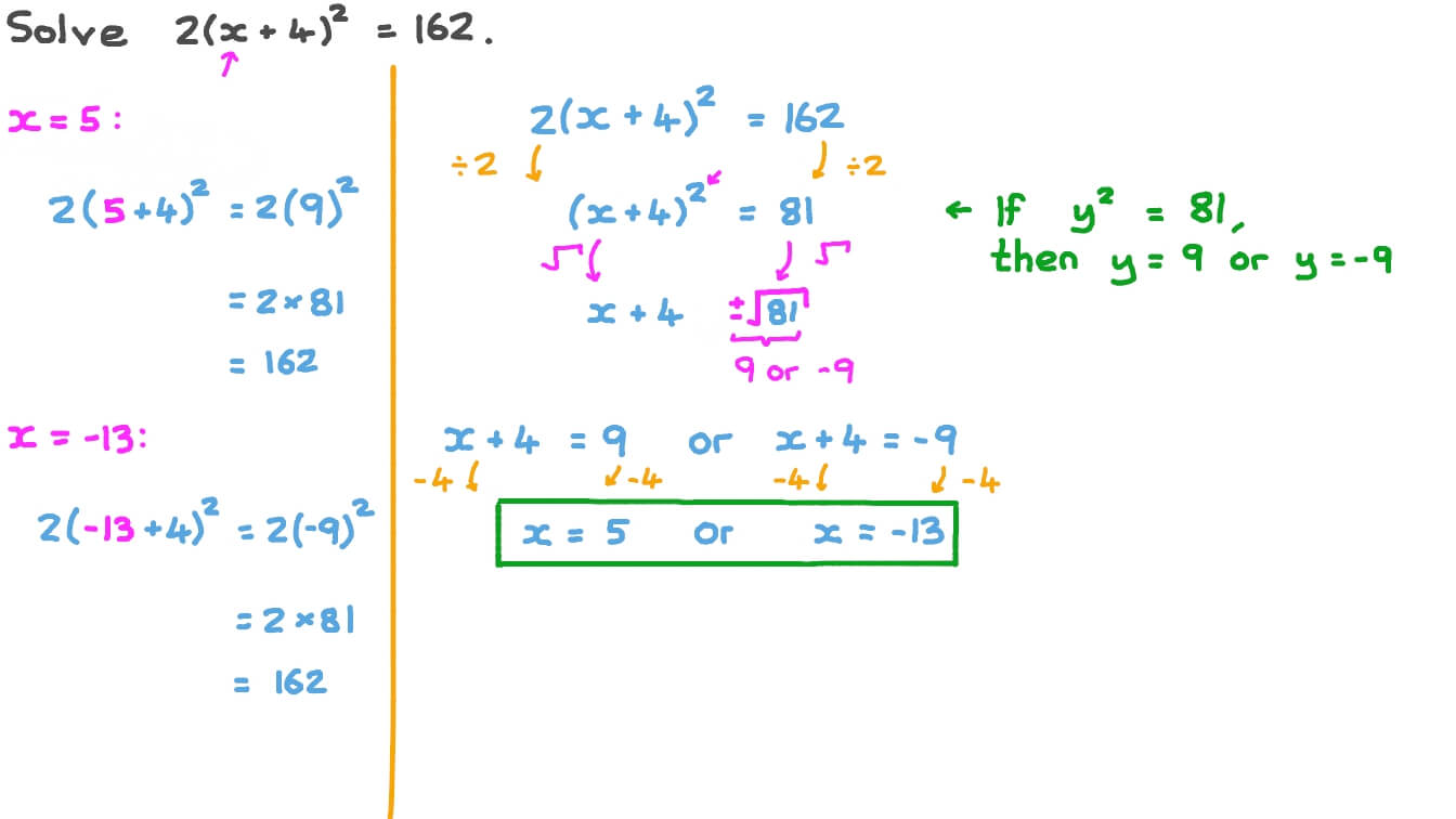 Question Video: Solving Quadratic Equations | Nagwa