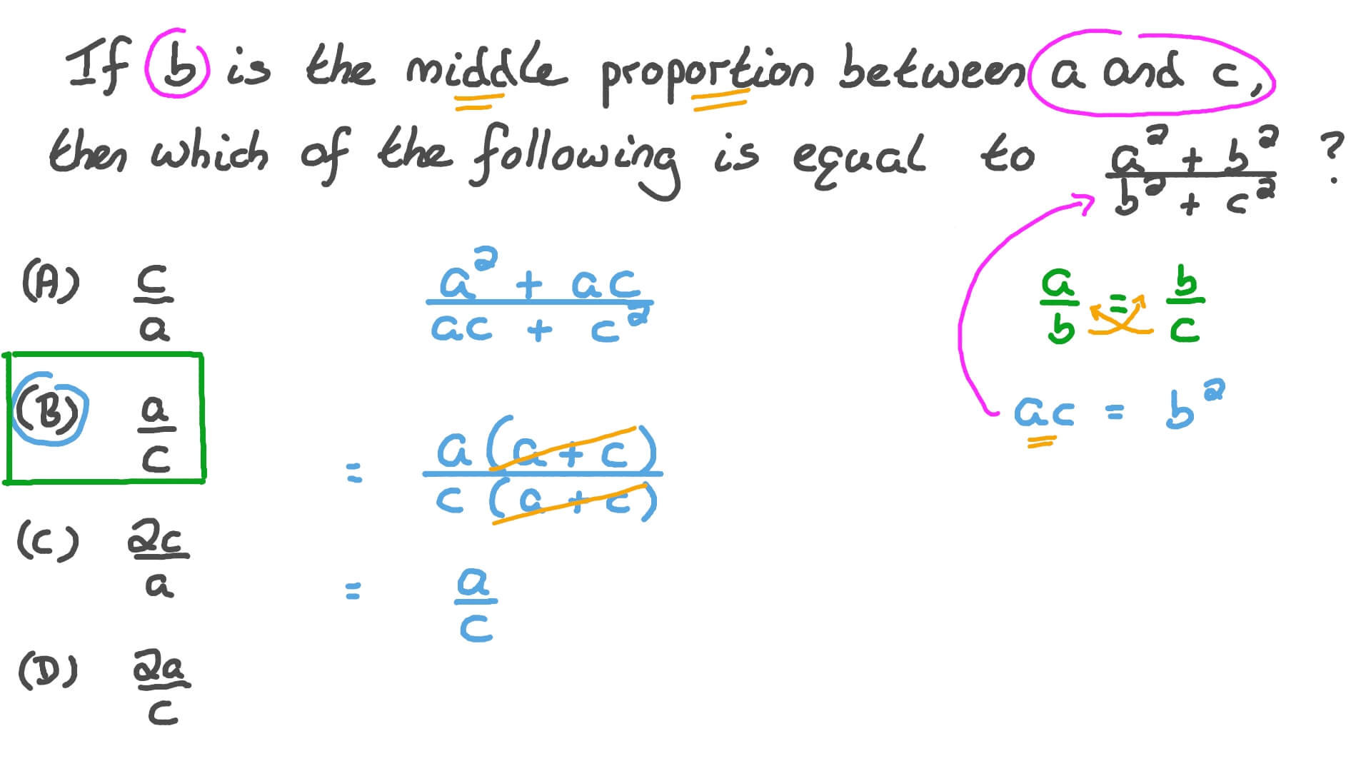 Question Video: Using Properties of Continued Proportions to Simplify ...
