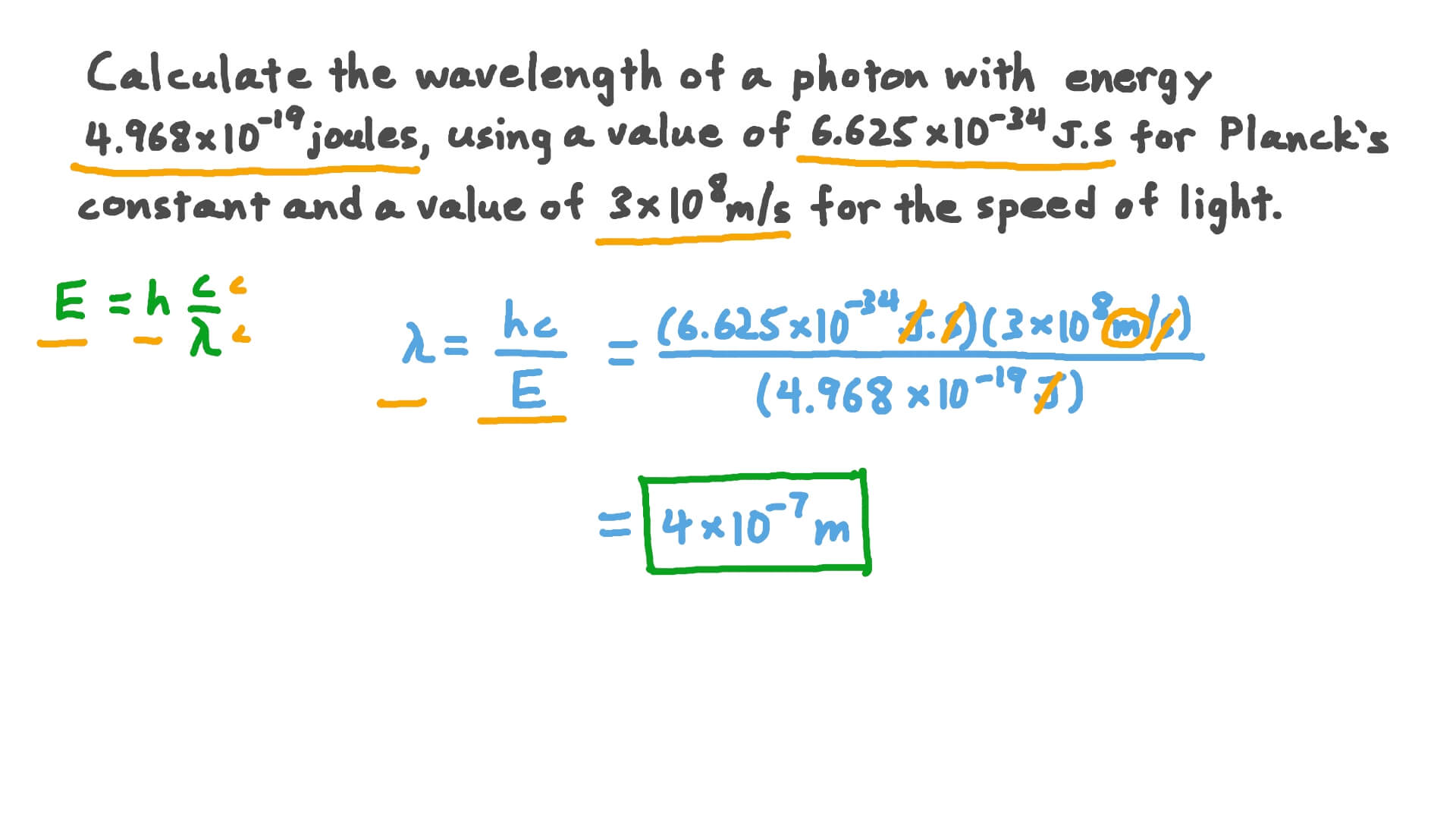Video: Calculating the Wavelength of a Photon Given Its Energy | Nagwa