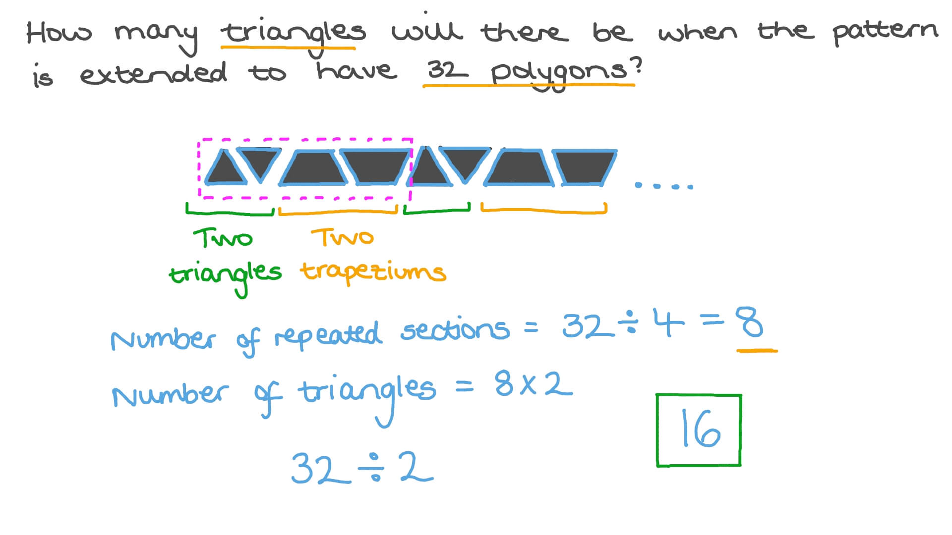 Question Video: Completing Geometric Patterns | Nagwa
