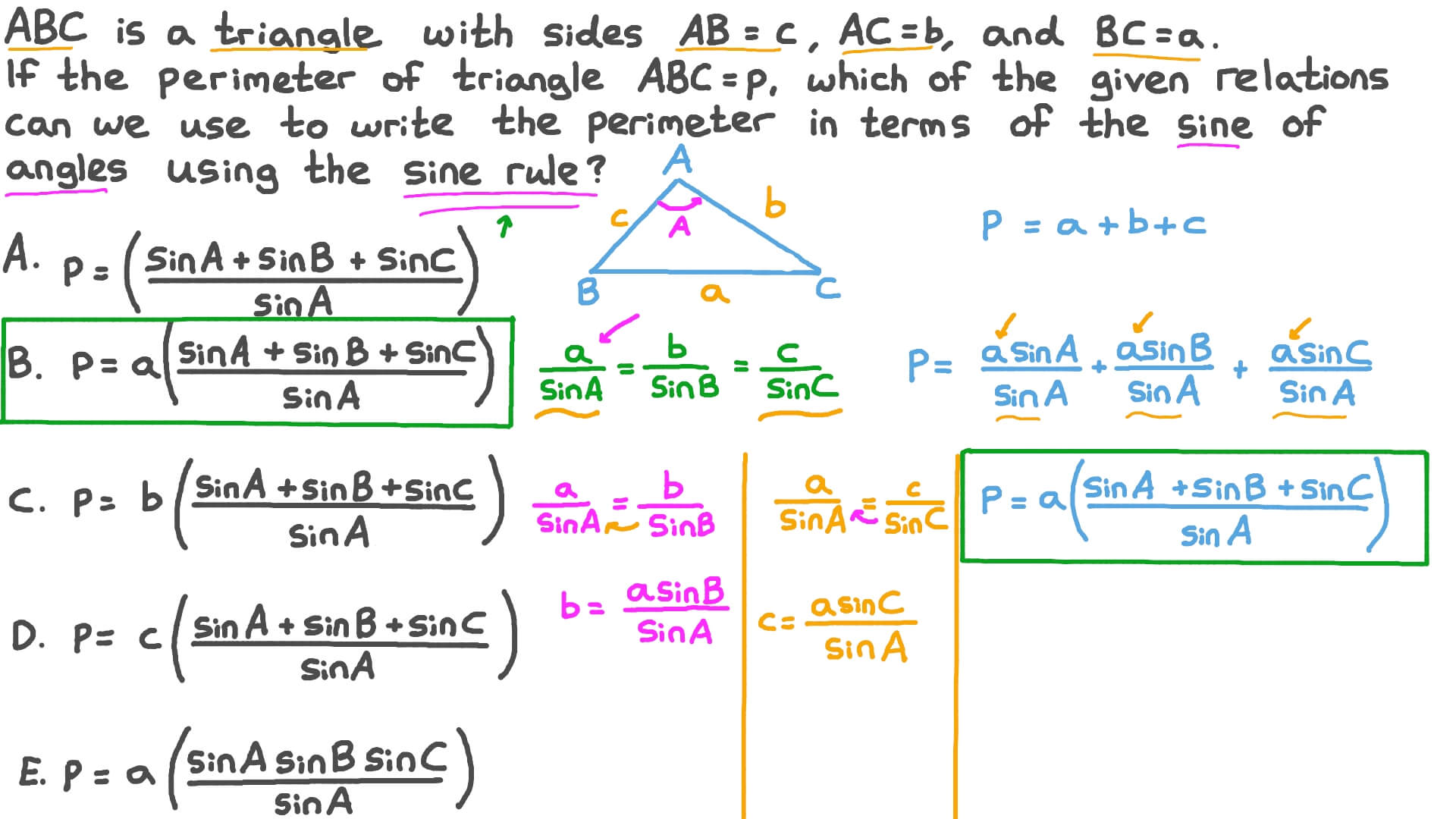 Question Video Finding A Formula For The Perimeter Of A Triangle Using