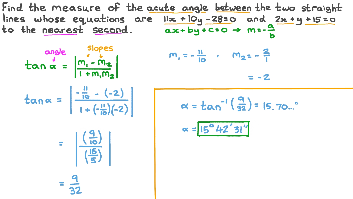 ion Video Finding The Angle Between Two Straight Lines In Two 