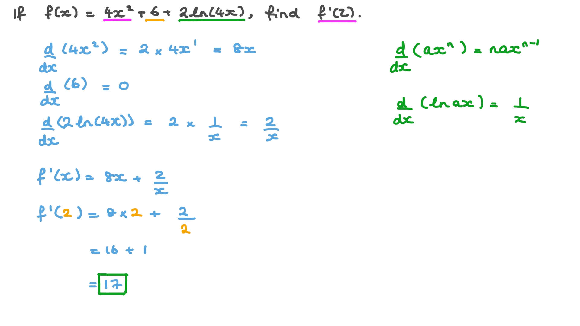 Video: AP Calculus AB Exam 1 • Section I • Part A • Question 8 | Nagwa