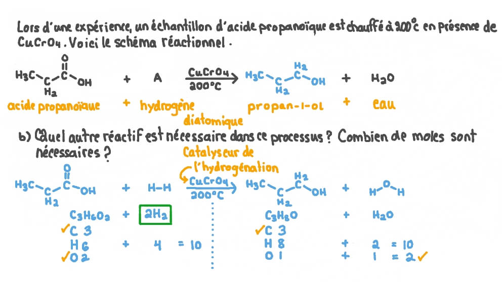 Question Video: Déterminer la nature des réactifs et des produits de la ...