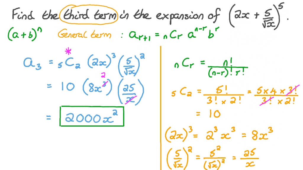 ion Video Finding A Certain Term In A Binomial Expansion Nagwa