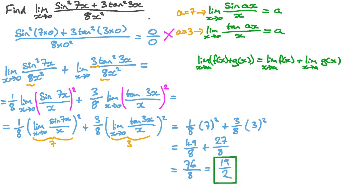 ion Video Finding Limits Involving Trigonometric Functions Nagwa