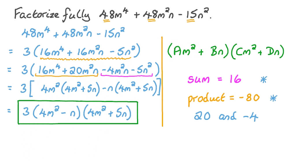 Question Video: Factorizing Trinomials by Taking Out the Greatest ...