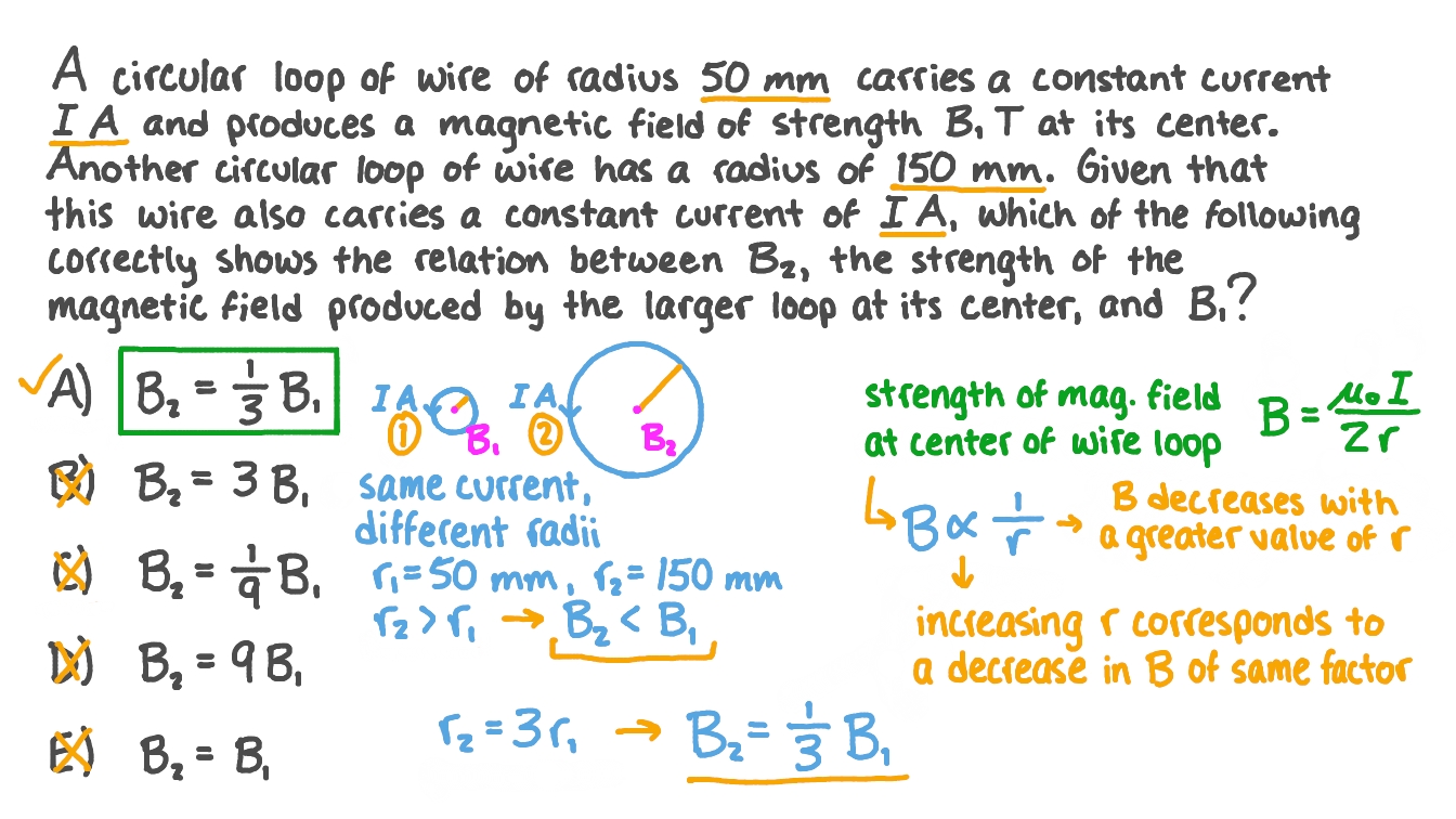 Question Video: Comparing the Magnetic Fields at the Centers of Two ...
