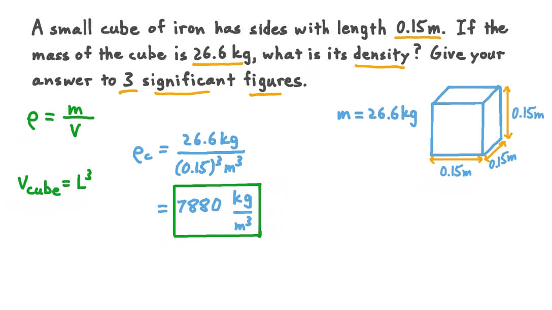 Question Video Finding The Density Of An Object Given Its Mass And