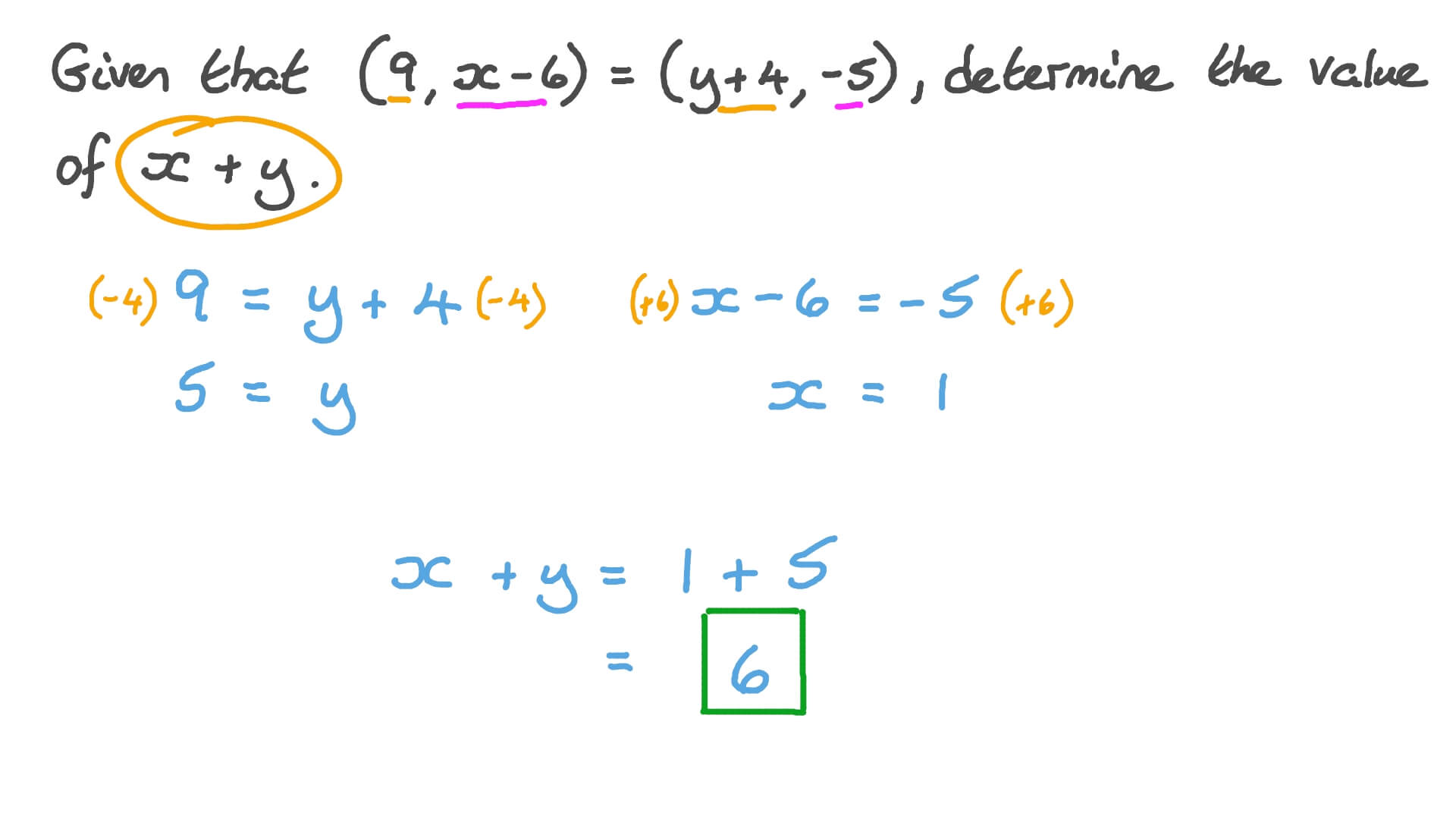 Question Video Evaluating Algebraic Expressions After Solving Linear