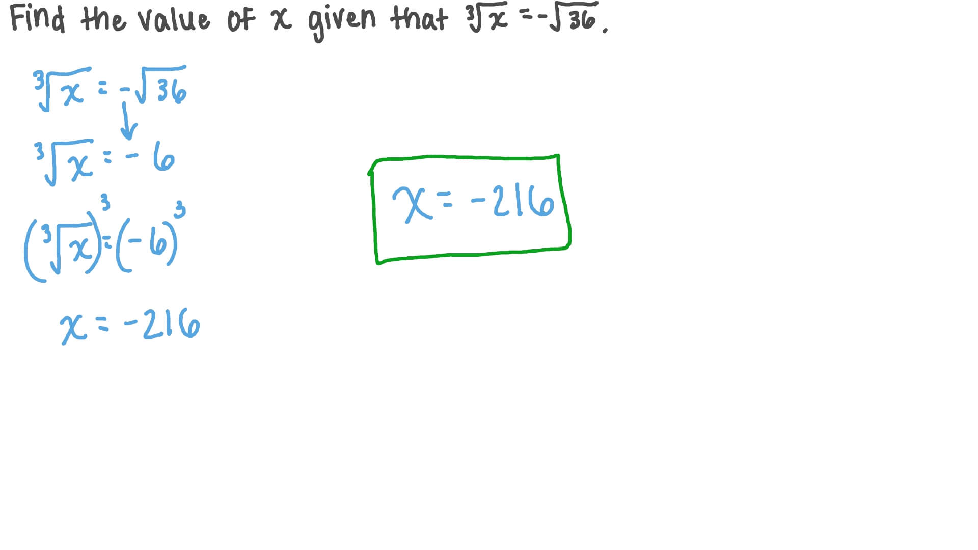 Question Video Solving Root Equations Nagwa