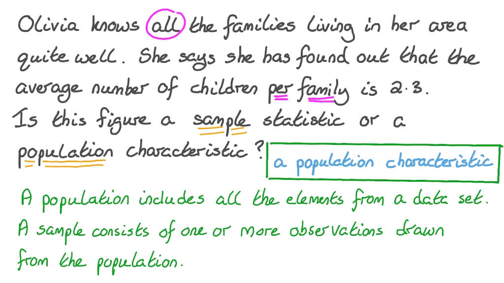 Question Video: Collecting Data from a Sample vs. a Whole Population ...