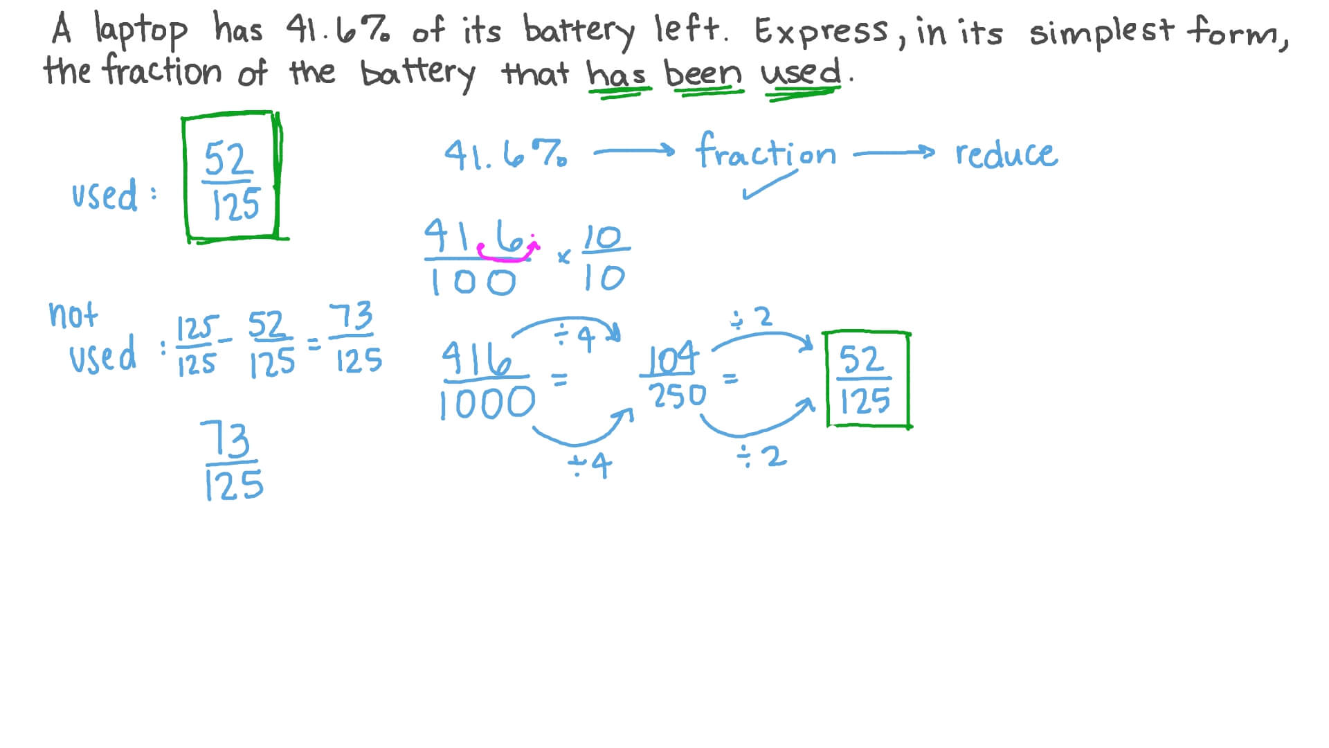 Question Video Writing A Percent As A Fraction Nagwa
