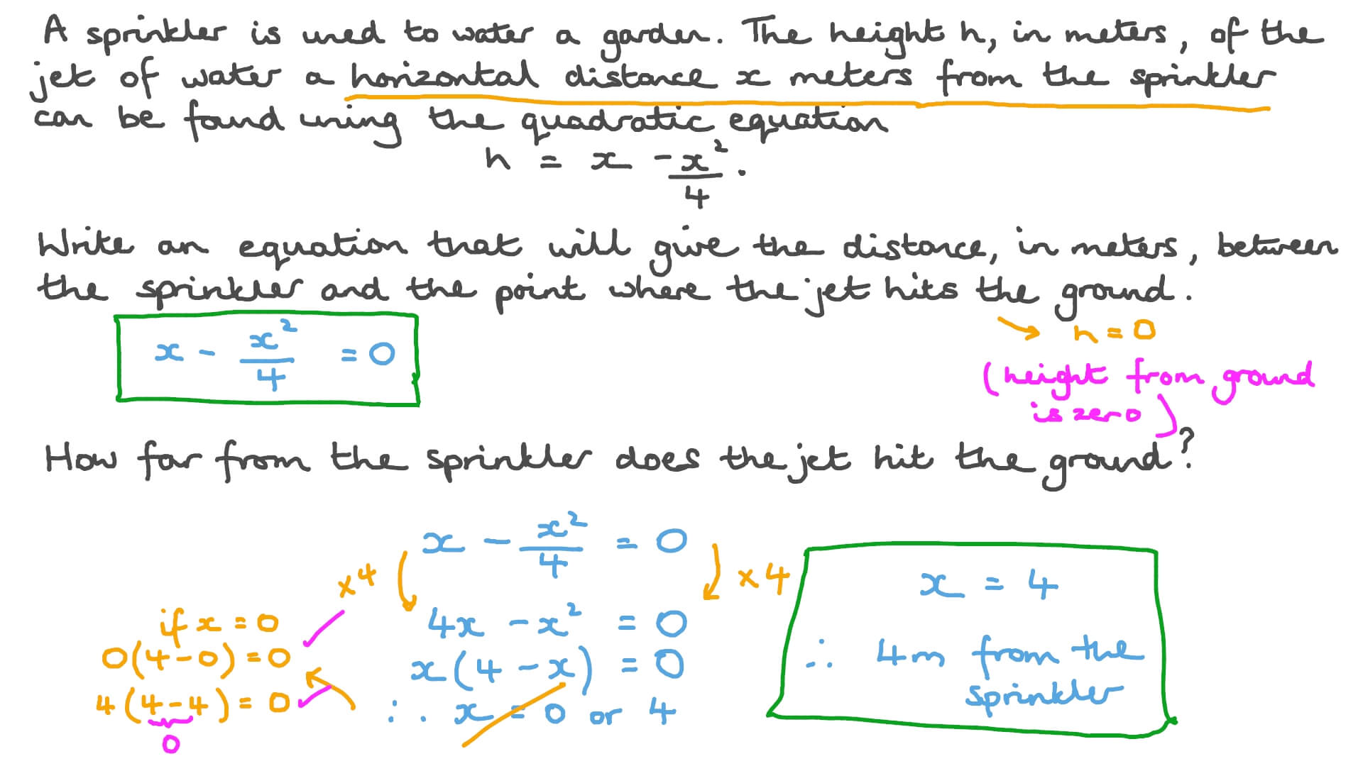 Question Video: Creating and Using Quadratic Equations in More Than One Variable | Nagwa