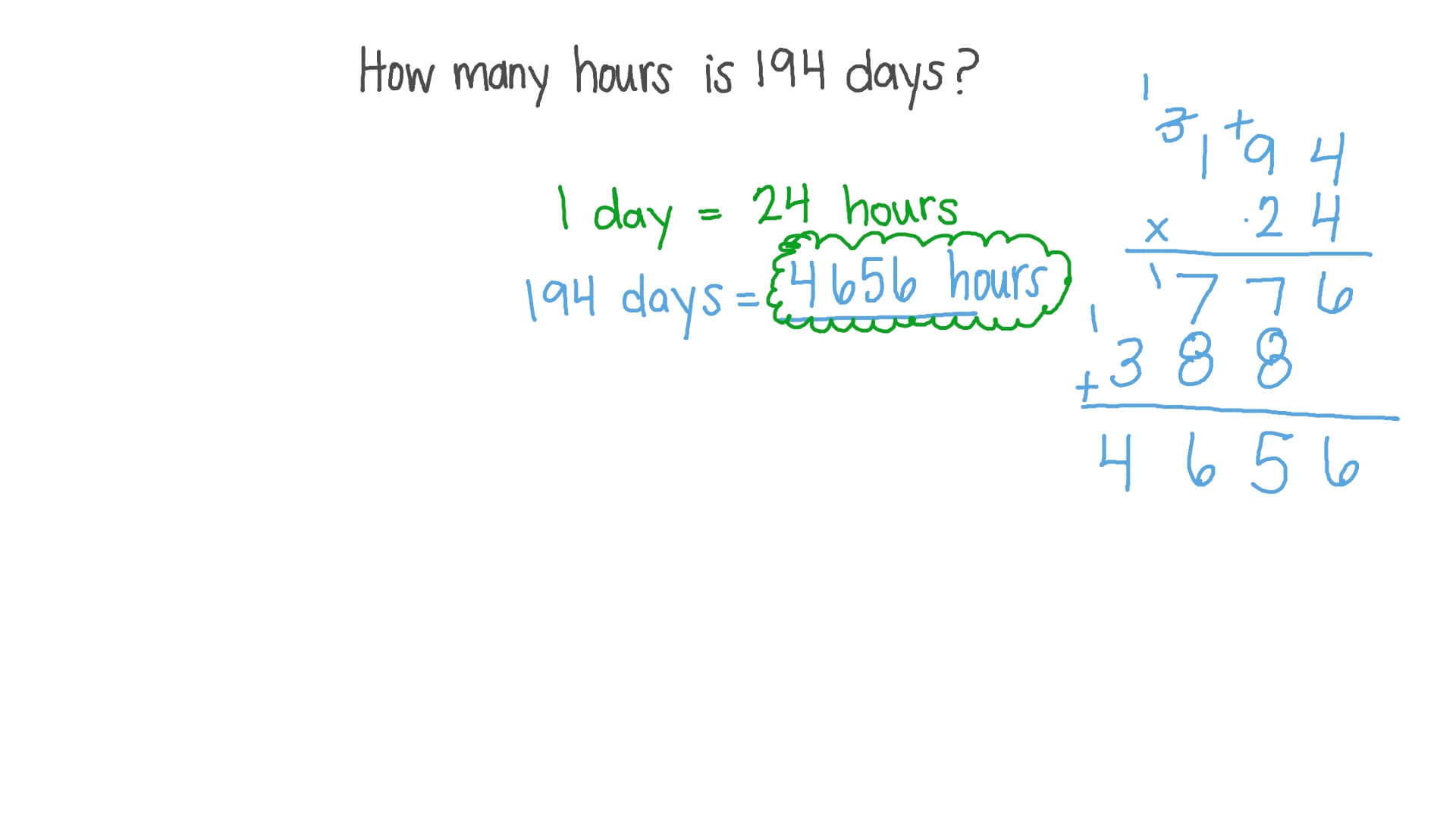 Question Video: Converting Days to Hours | Nagwa