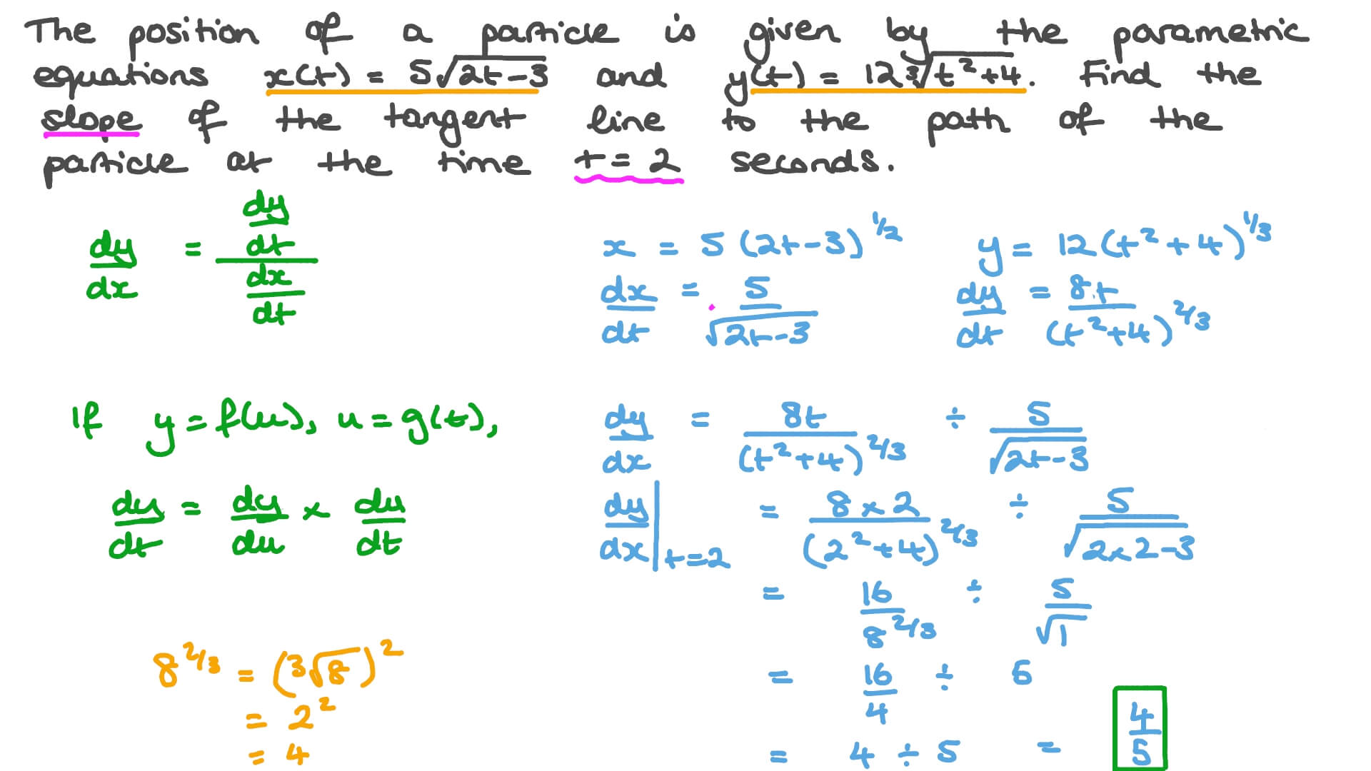 Video: Finding the Equation of a Tangent Line to a Parametrically Defined Curve | Nagwa