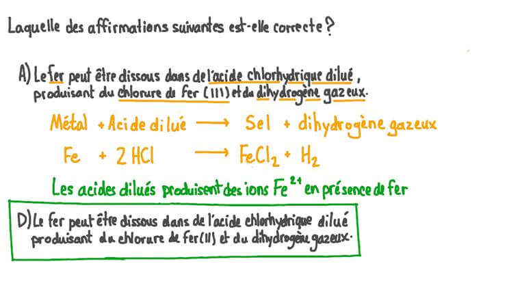 Leçon: Propriétés et réactions du fer et des oxydes de fer | Nagwa