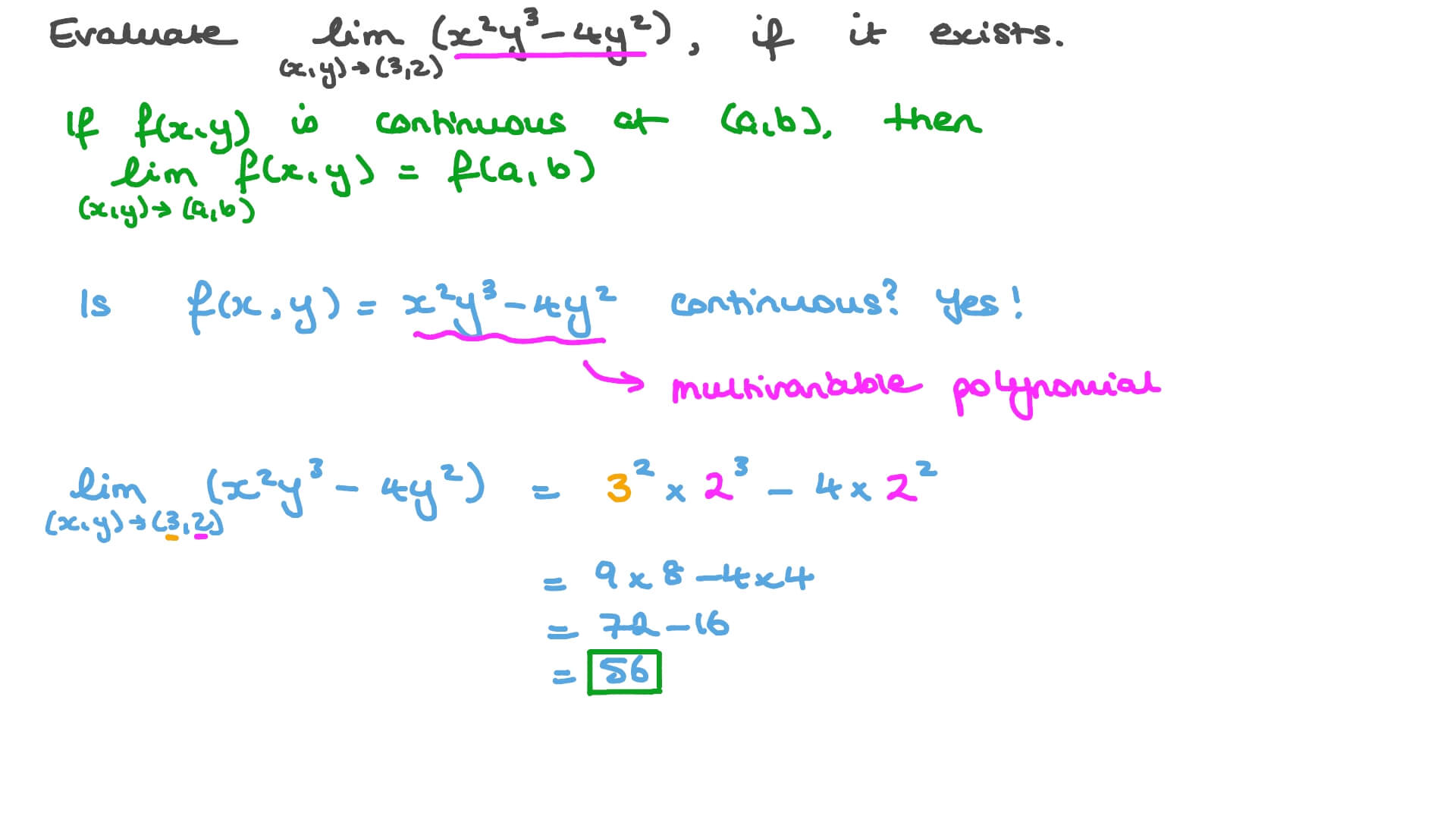 Question Video: Evaluating the Limits of a Multivariable Function Using ...