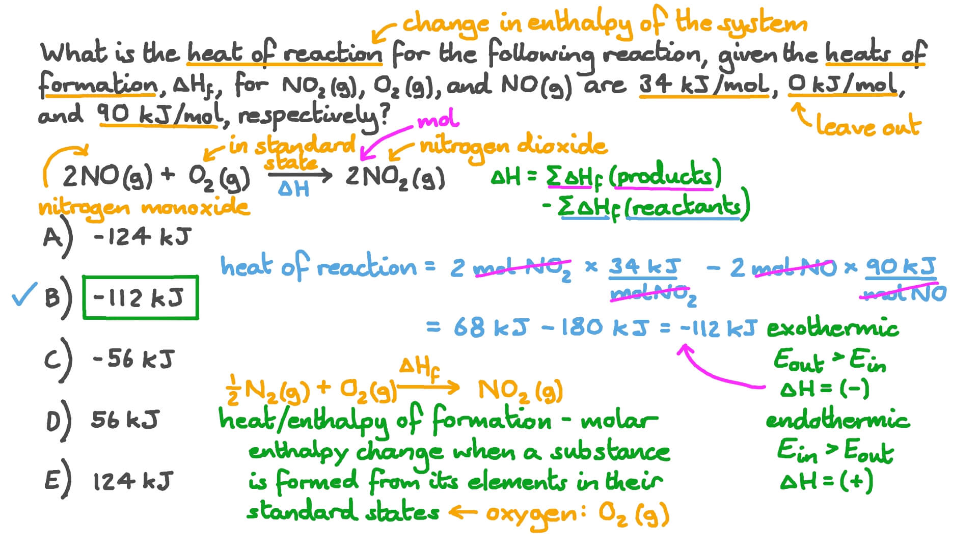 Video: Calculating the Heat of Reaction for the Reaction of NO and O₂ ...