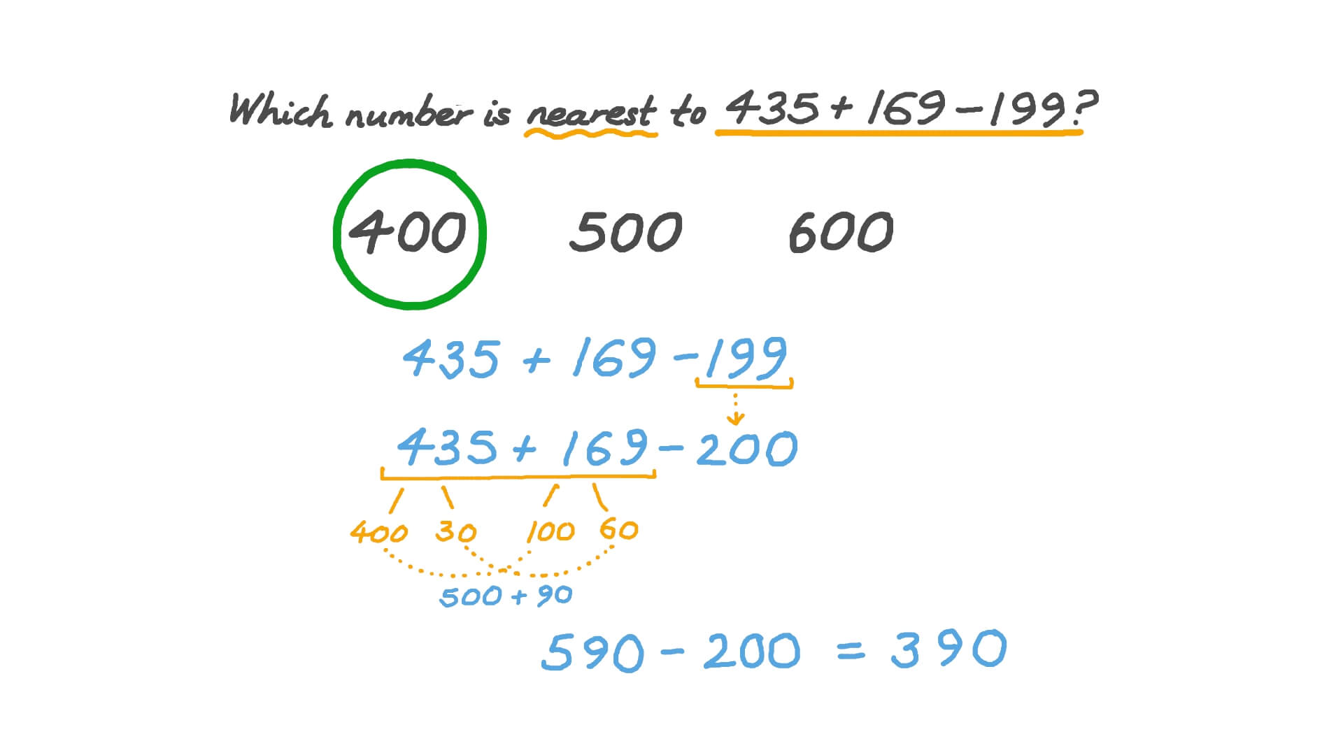 Question Video: Addition and Subtraction of Numbers up to 999 Then ...
