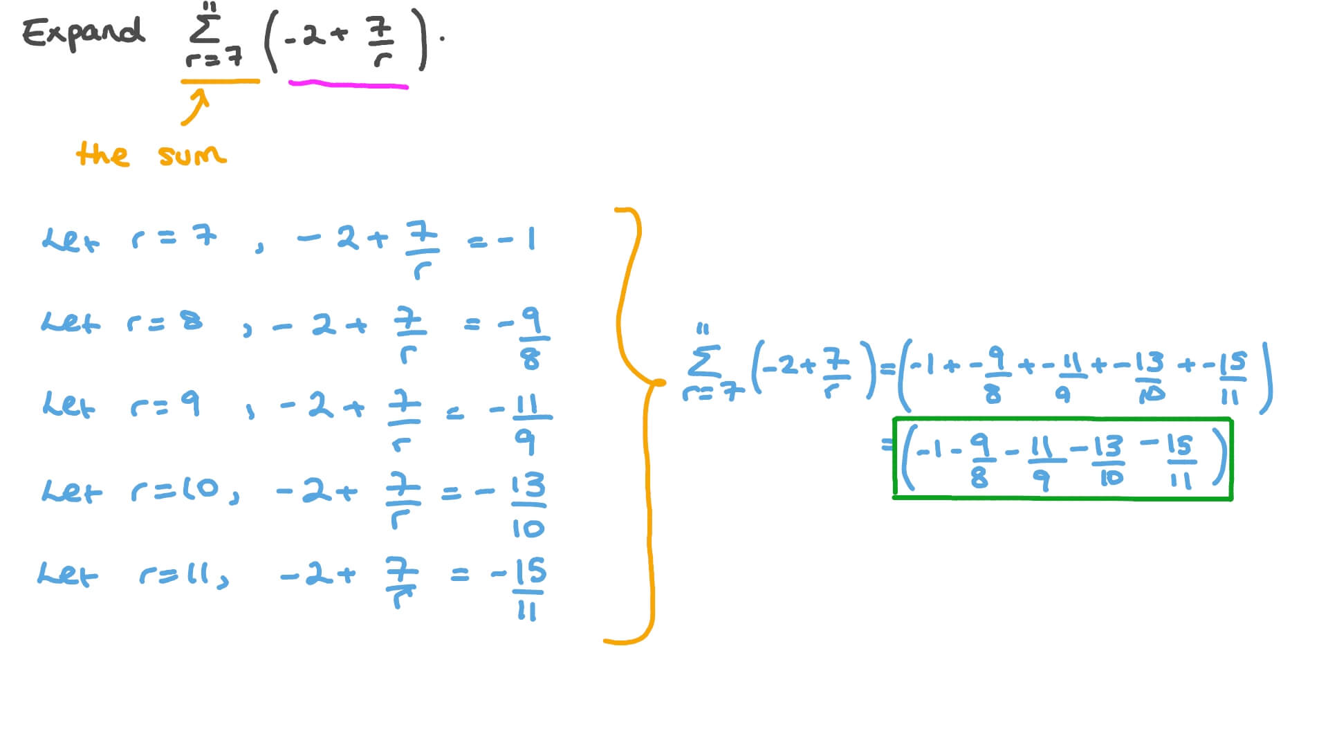 Question Video: Expanding a Finite Series | Nagwa