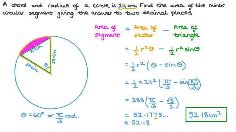 Lesson: Areas of Circular Segments | Nagwa