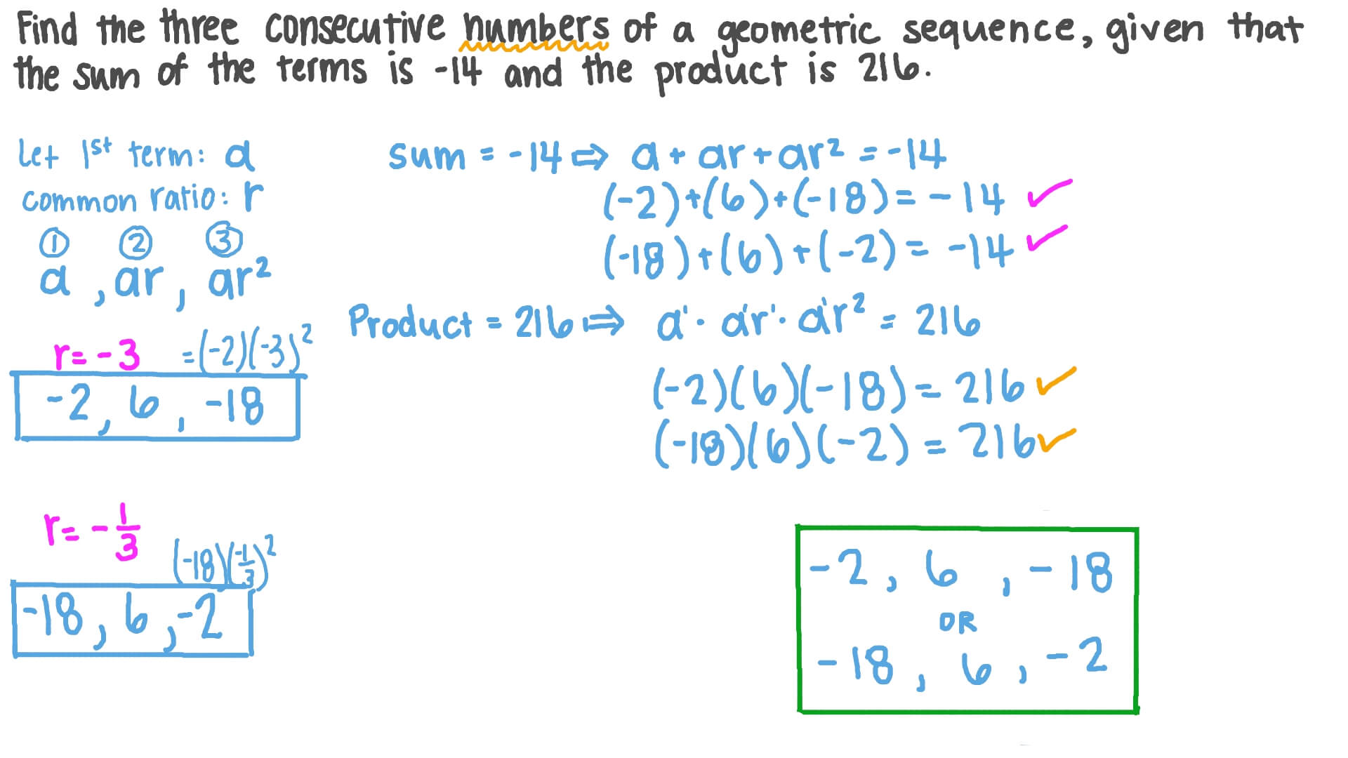 ion Video Finding The Terms Of A Geometric Sequence Given Their 