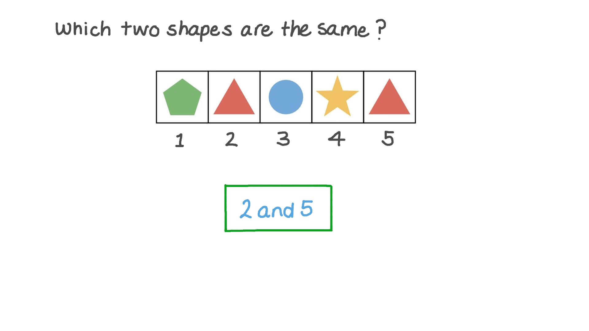 Question Video: Classifying Objects by One or Two Attributes | Nagwa