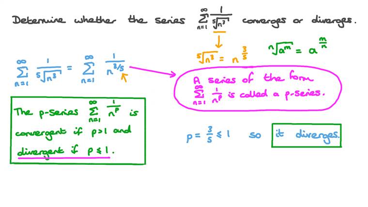 Lesson: Harmonic and 푝-Series | Nagwa