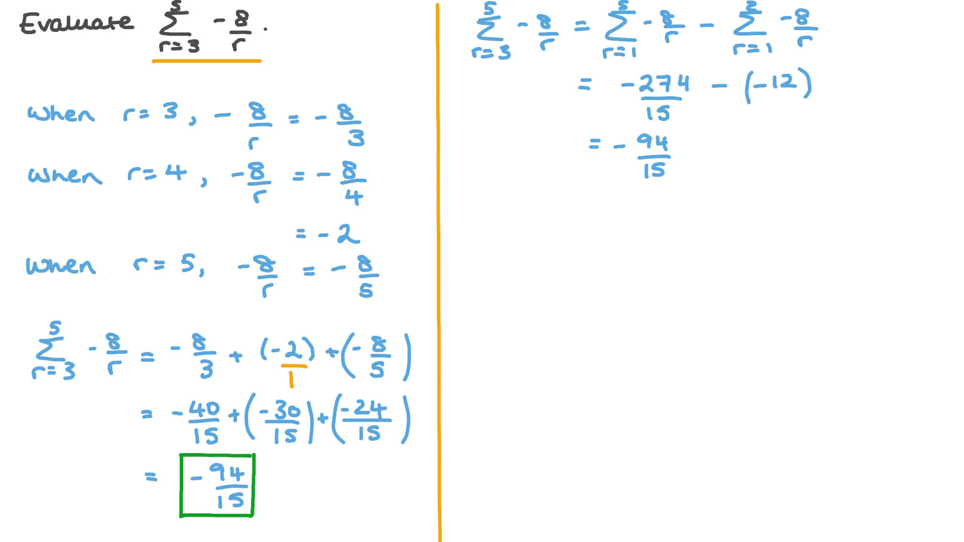 Question Video: Evaluating the Sum of a Finite Series | Nagwa