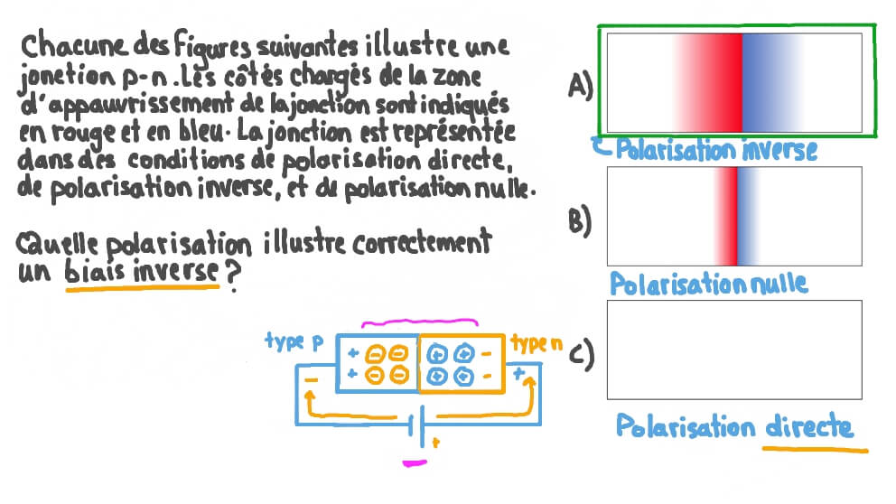 Question Video: Identifier la zone d'appauvrissement d’une jonction ...