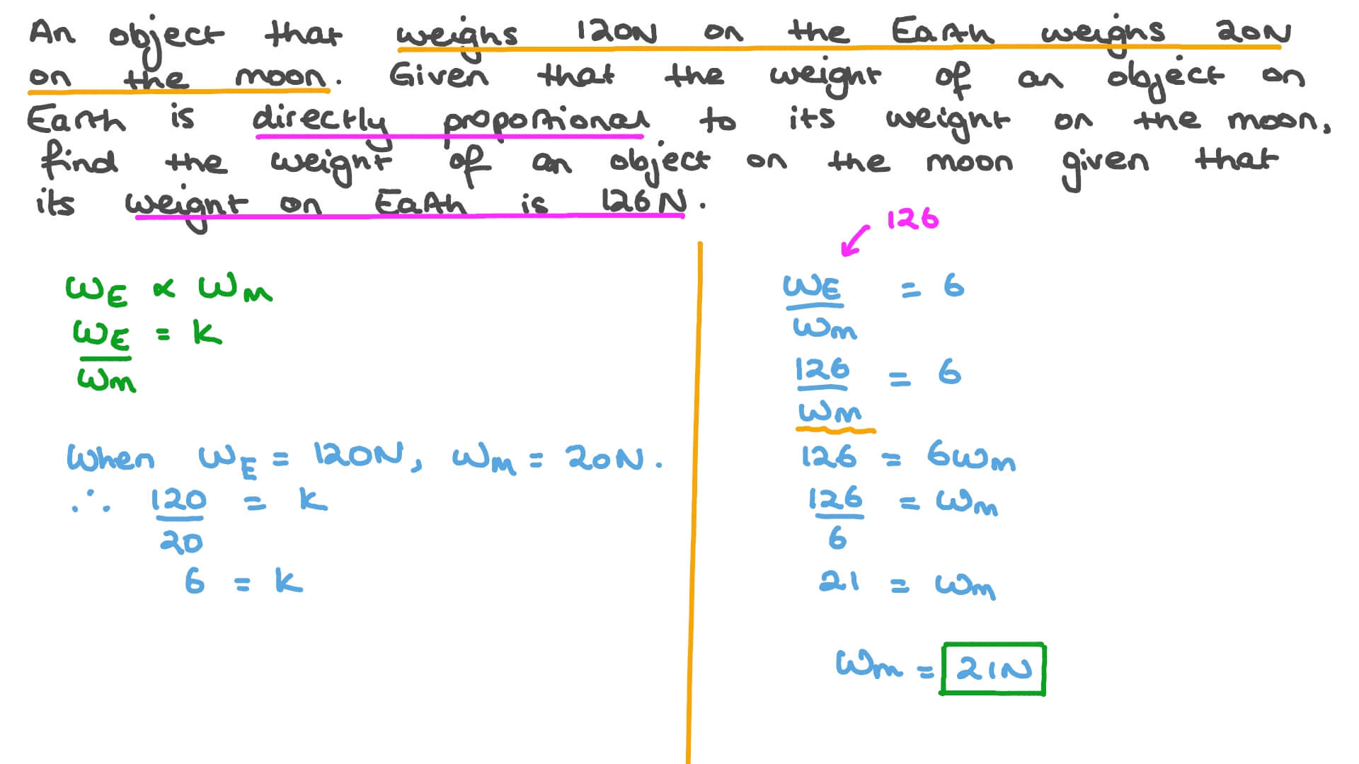 Question Video: Solving Proportion Equations Involving Direct Variation ...